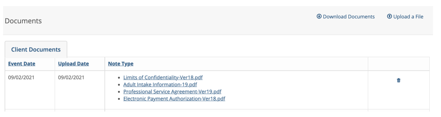 Uploading Client Documents – TherapyMate