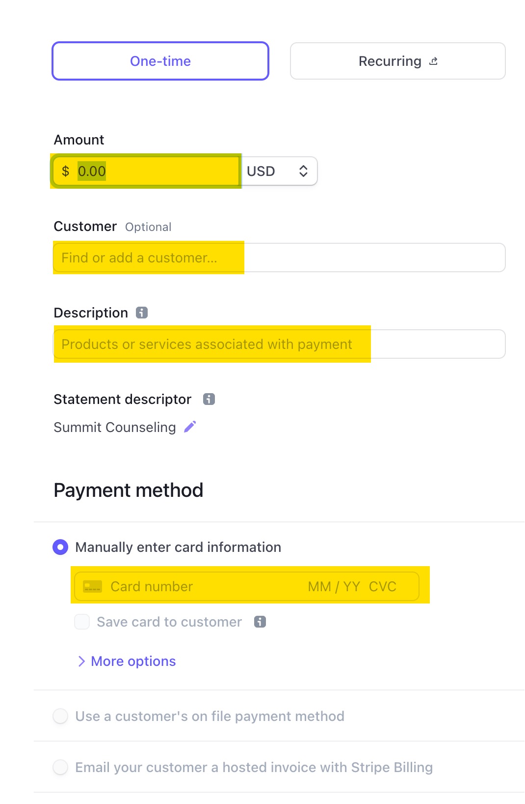 Stripe-Credit Card Payments from Insurance Companies – TherapyMate