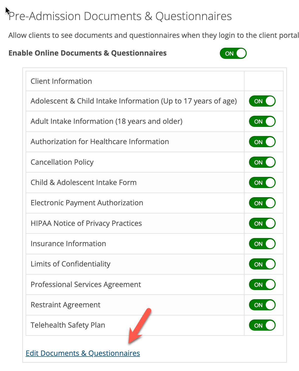 Printing Blank Documents & Questionnaires – TherapyMate