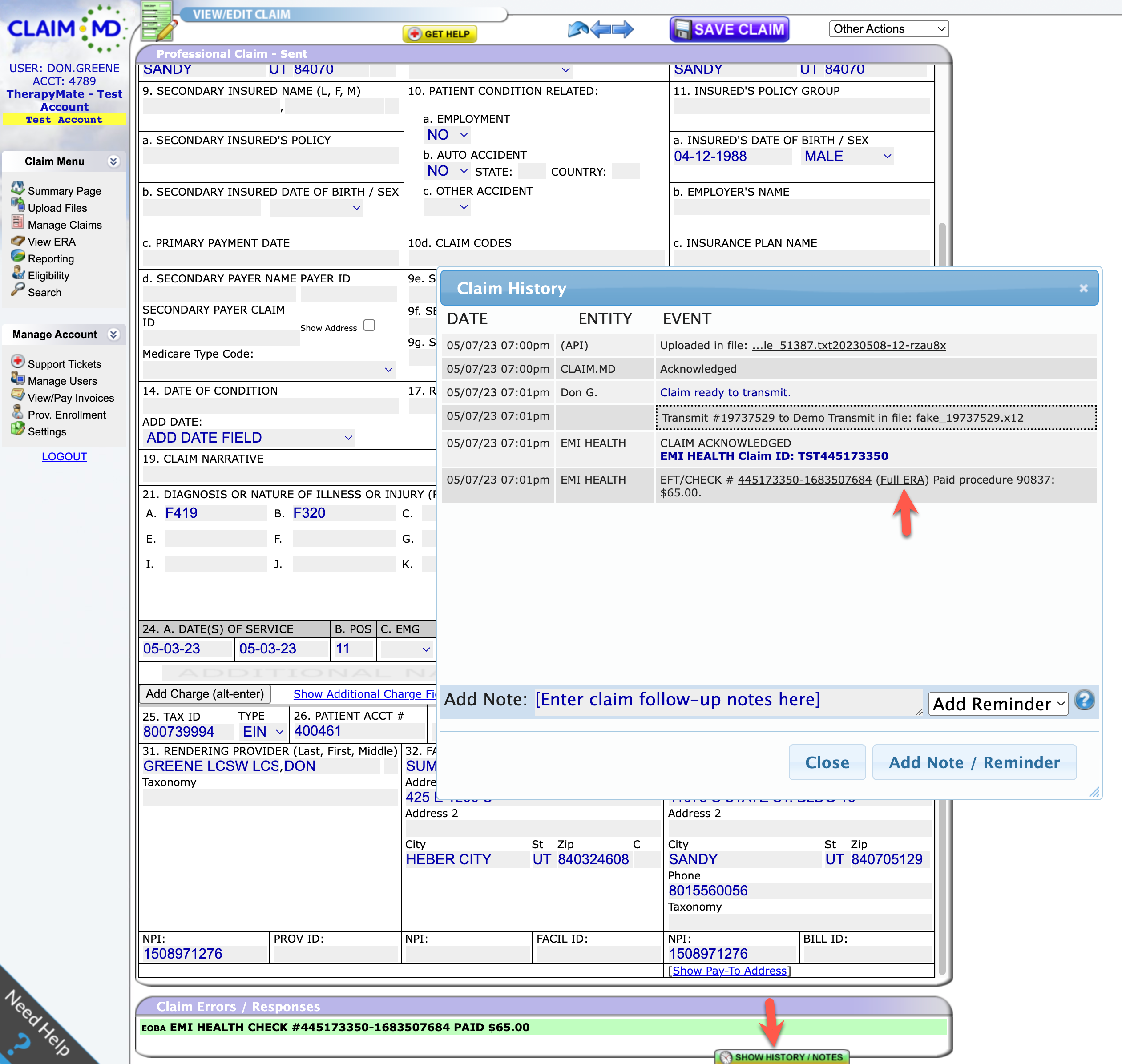 Receiving and viewing ERA (Electronic Remittance Advice) with Claim.MD ...