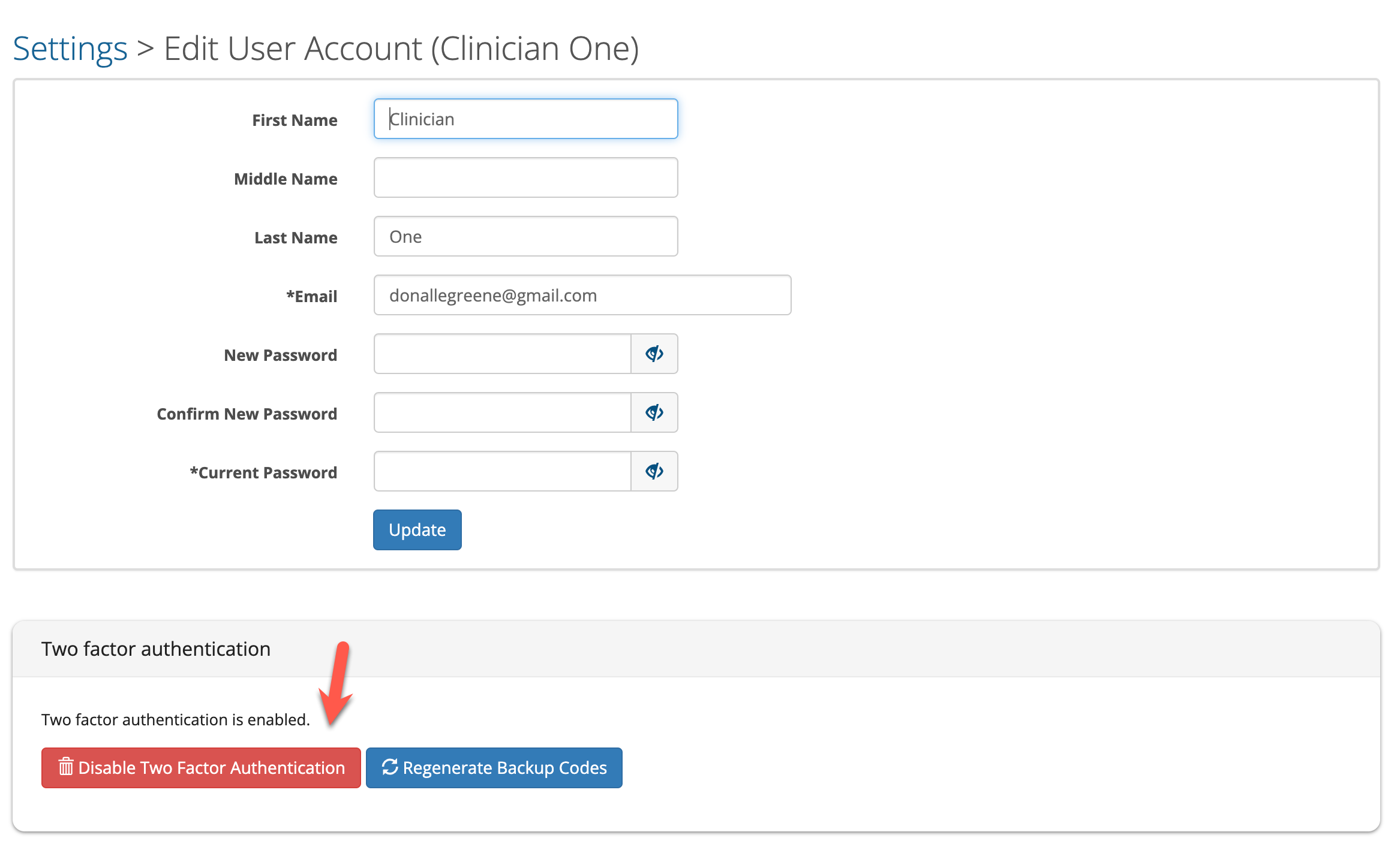 Two-Factor Authentication (2FA) – TherapyMate